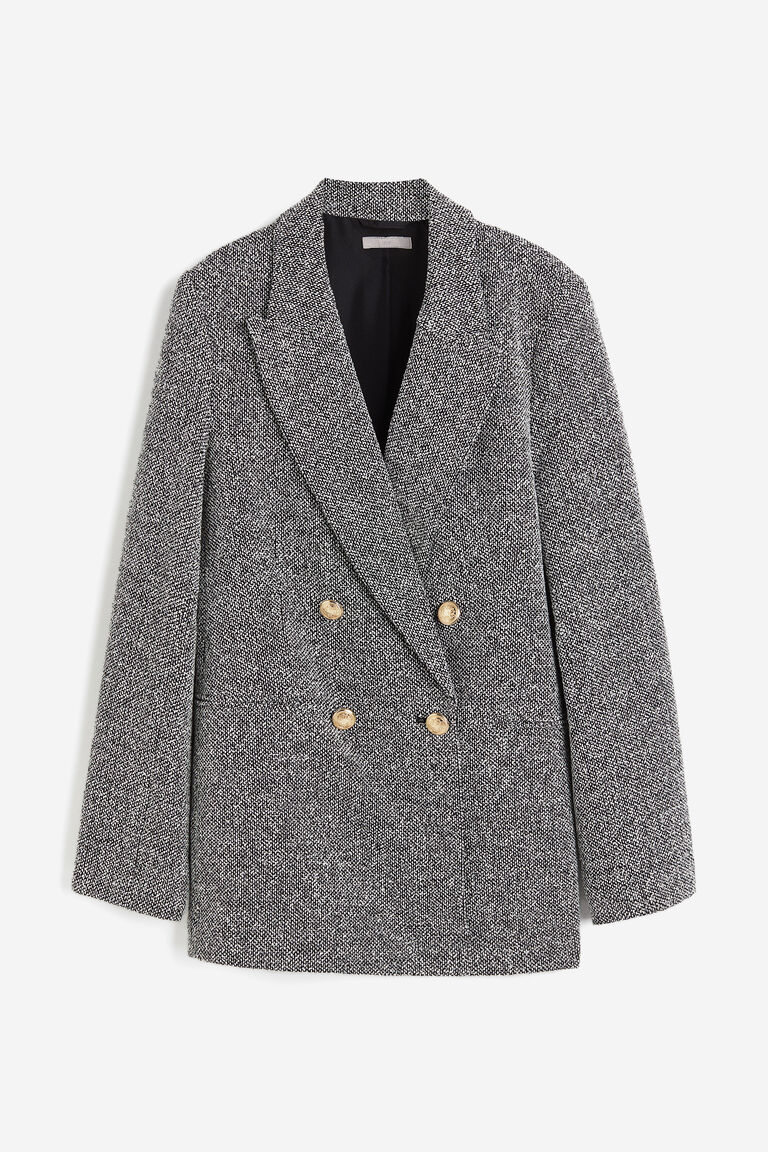 Textured-weave blazer