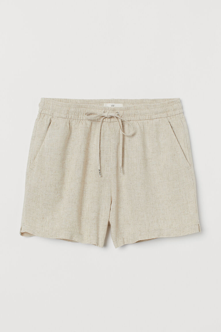 Linen-blend shorts