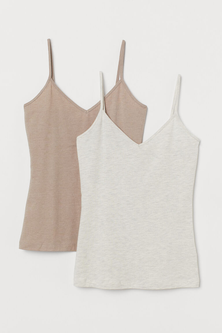 2-pack cotton strappy tops