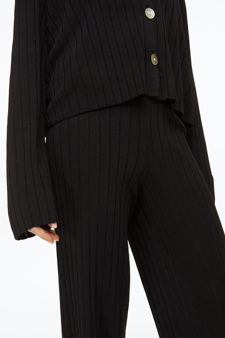 Rib-knit trousers