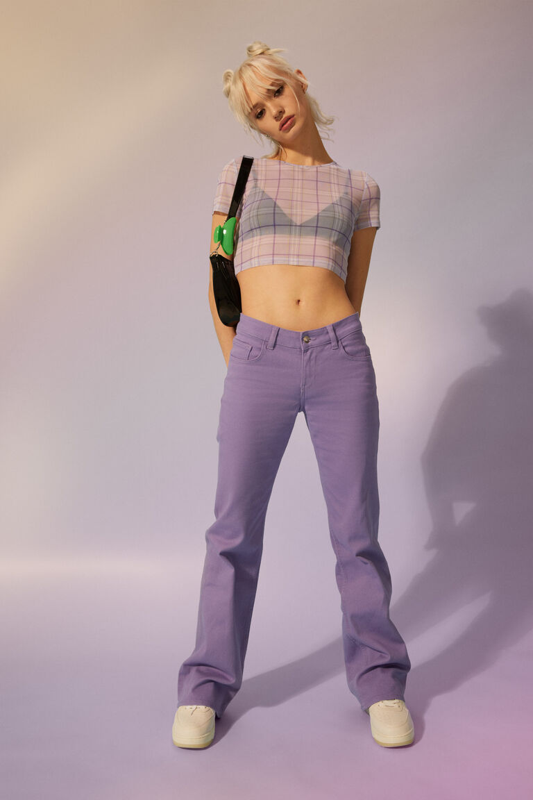 Low Waist Flared twill trousers