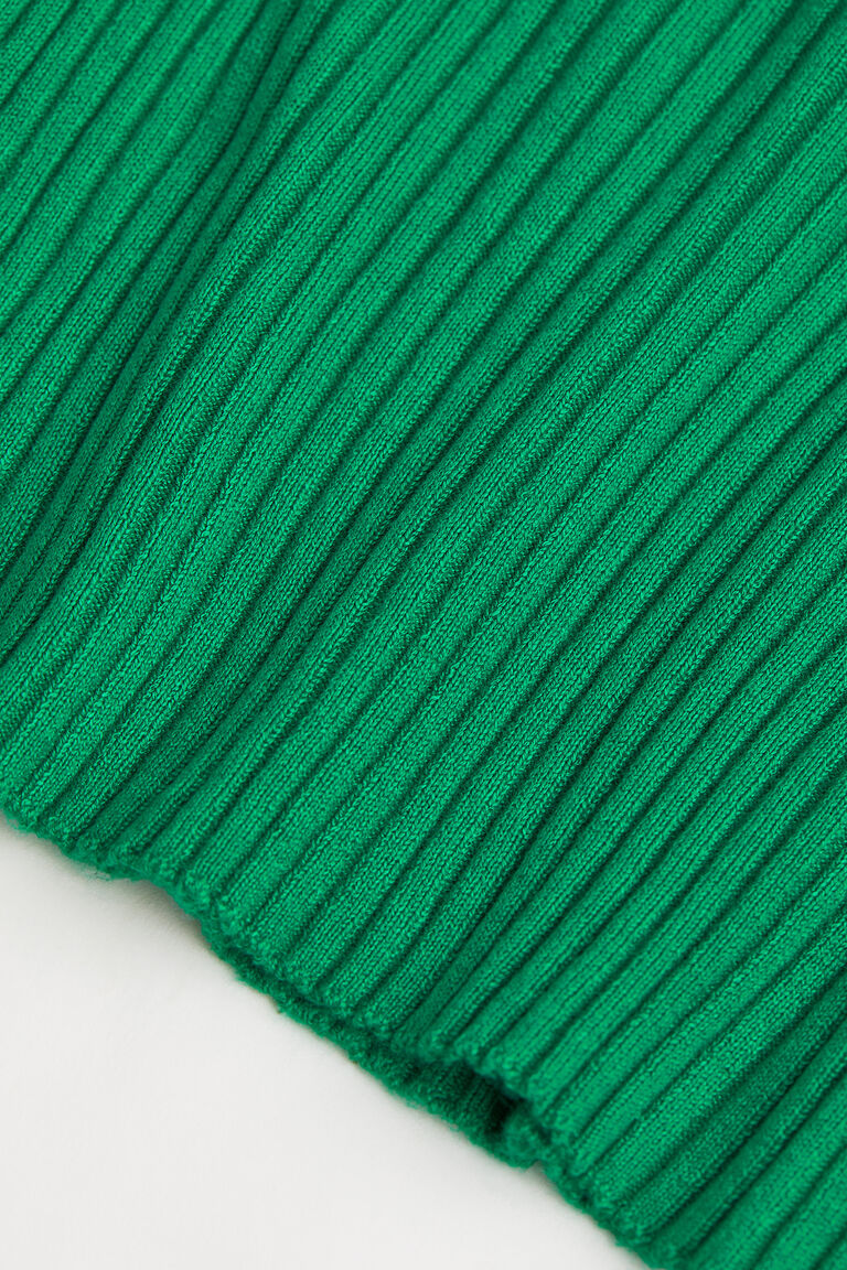 Collared rib-knit top