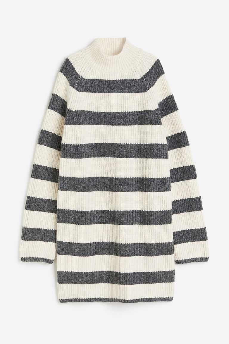 Rib-knit turtleneck dress