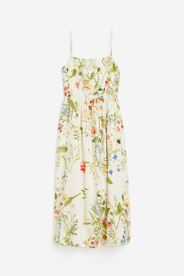ซื้อ มิดี้เดรสผ้าลินินผสม สี ออนไลน์ สำหรับผู้หญิง | H&M Thailand