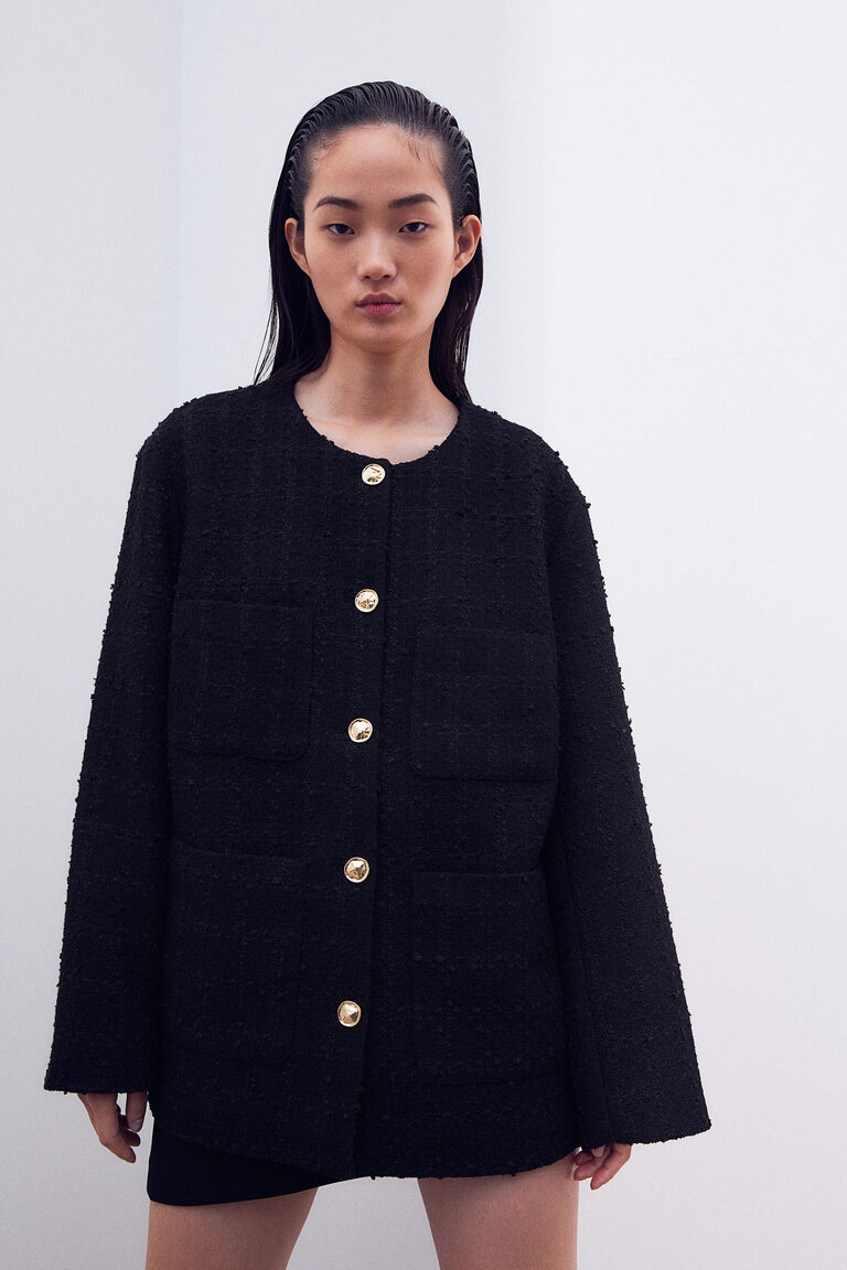 Oversized textured jacket