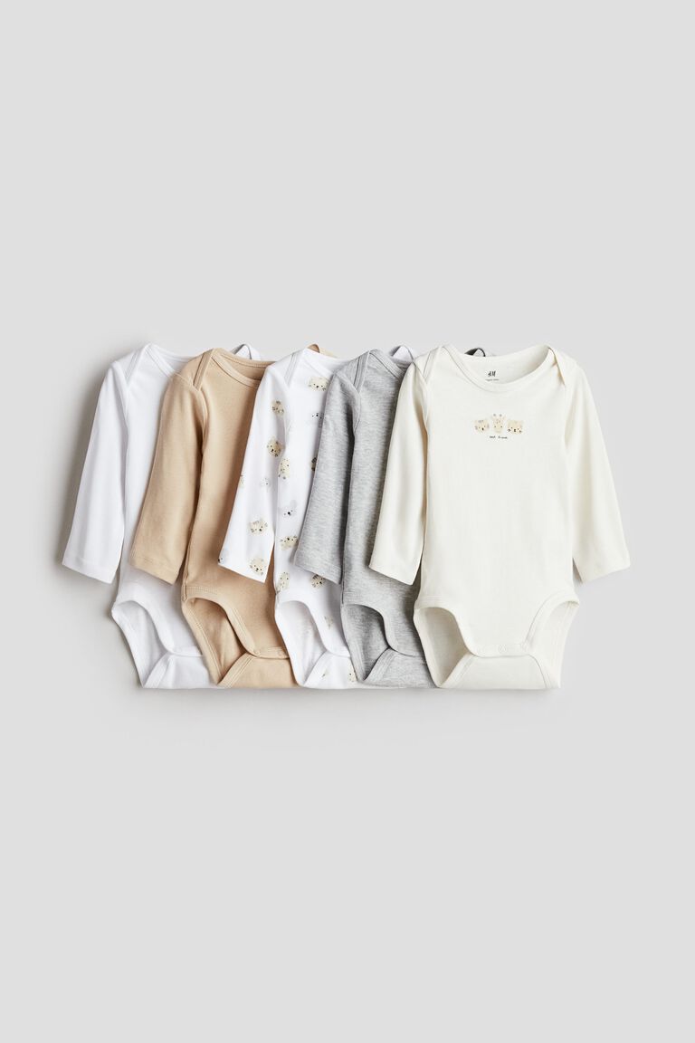 5-pack long-sleeved bodysuits