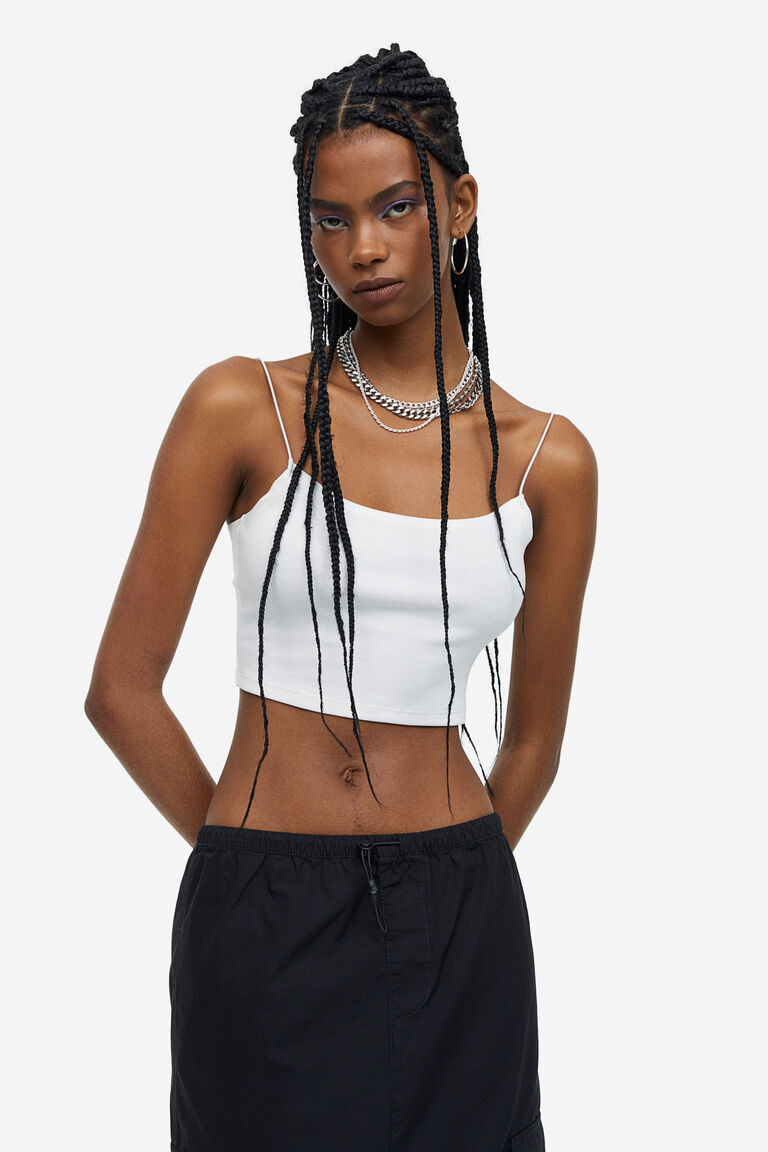 Cropped strappy top