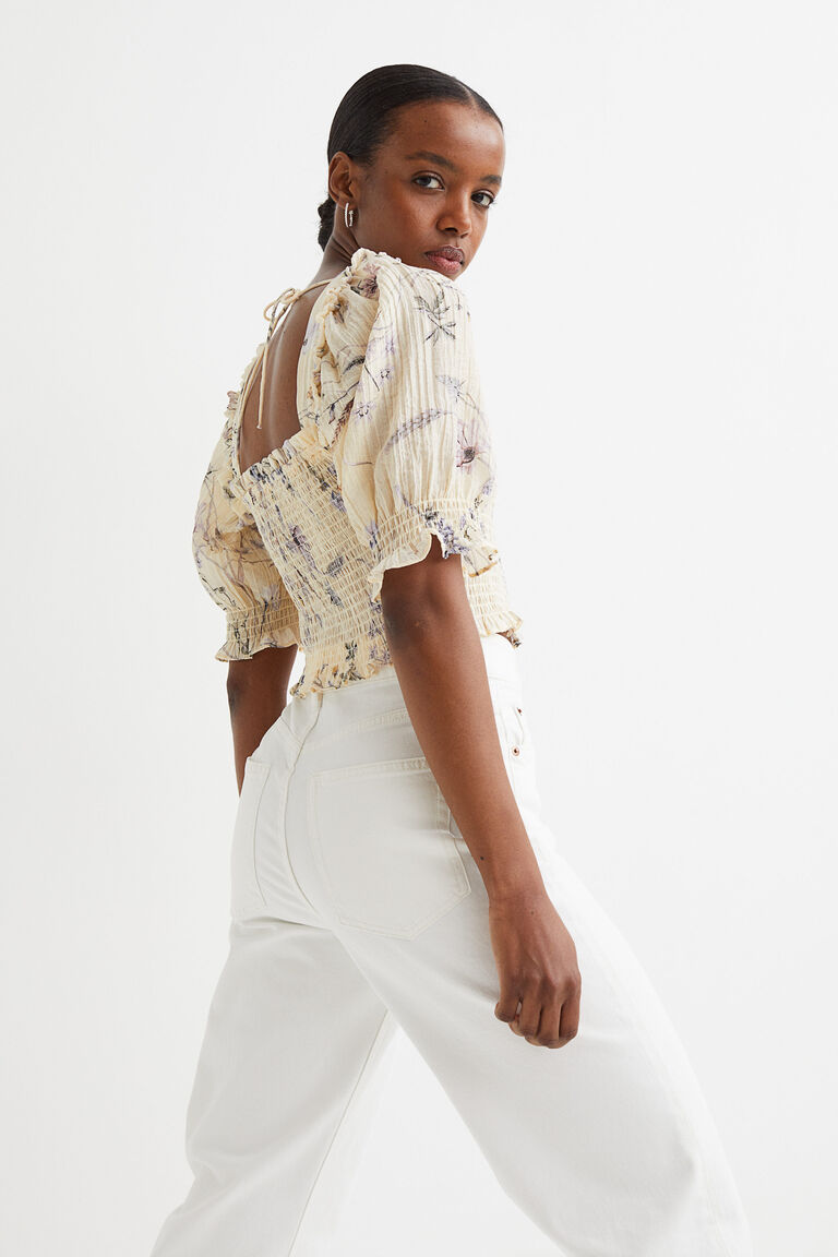 Smocked cropped top