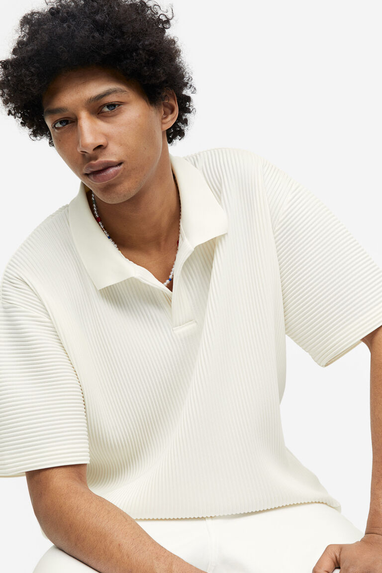Relaxed Fit Pleated polo shirt