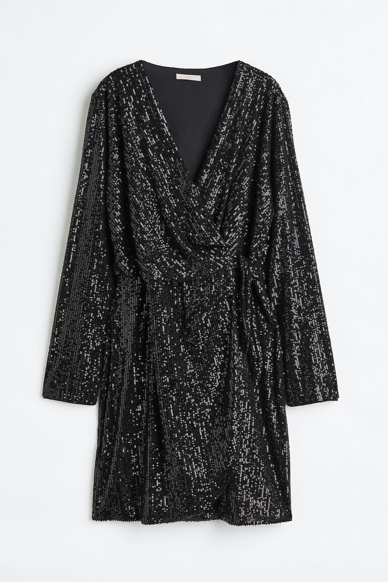 Sequined wrap dress