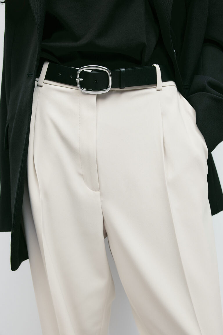 Wide crease-leg trousers