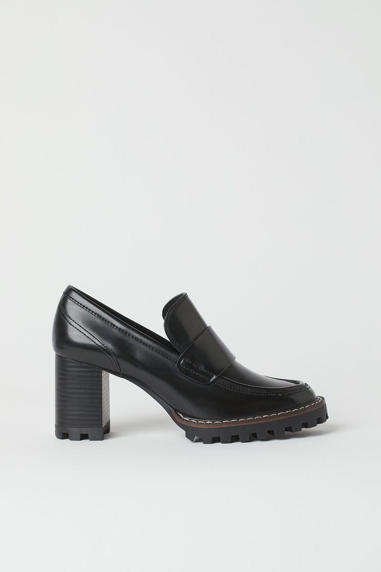 Block-heeled loafers