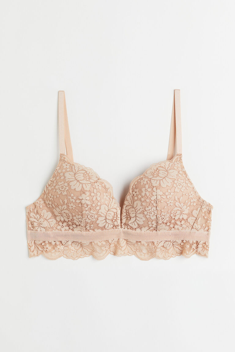 Non-wired push-up bralette