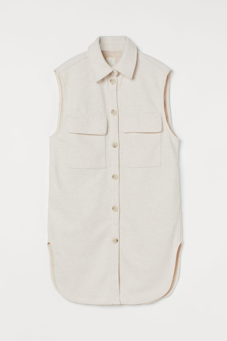 Sleeveless shacket