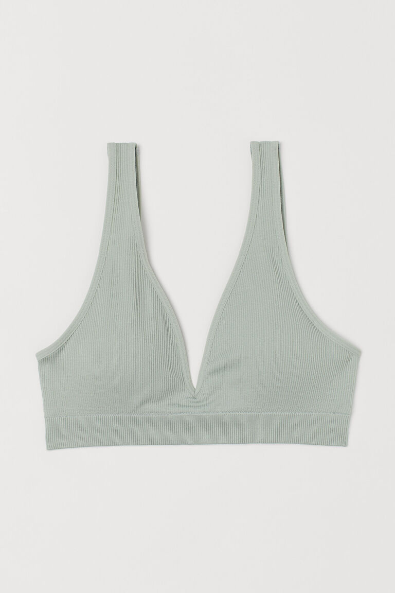 Seamless ribbed bra