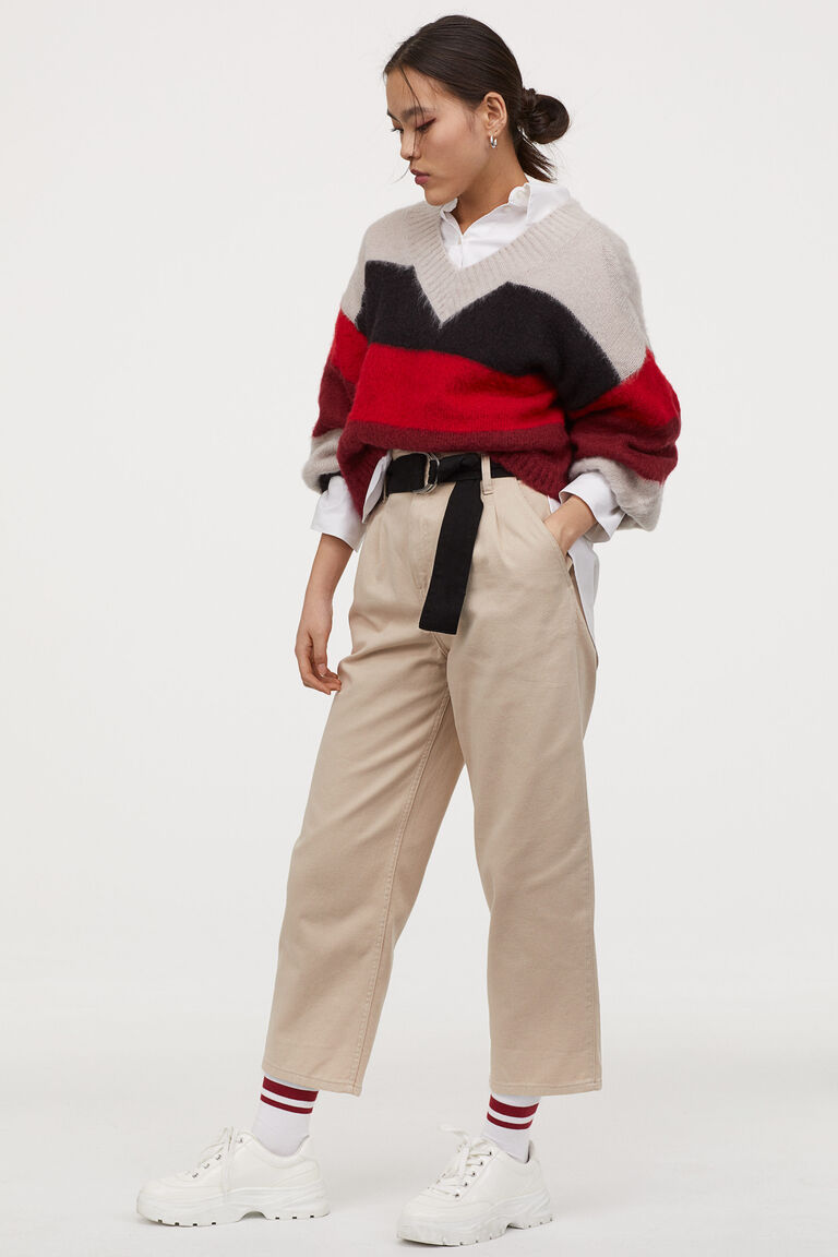 Paper Bag Trousers With A Belt paper-bag-trousers-with-a-belt