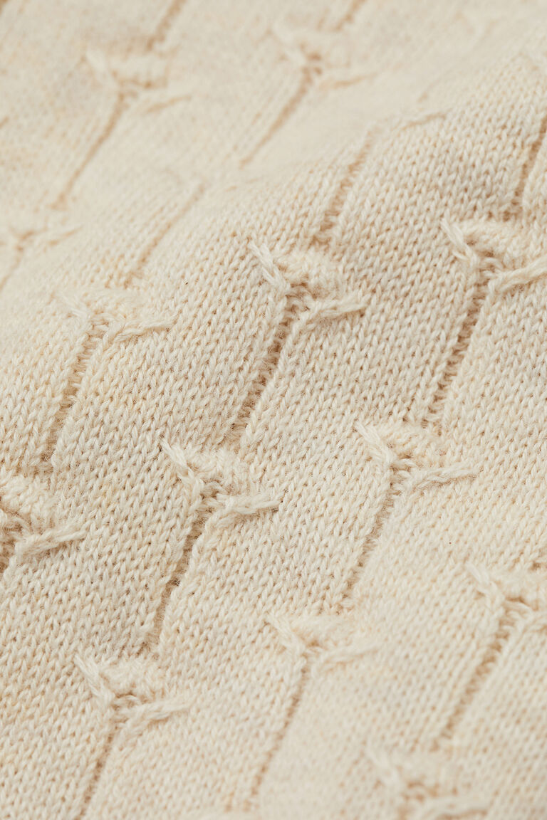 Pattern-knit cotton cardigan