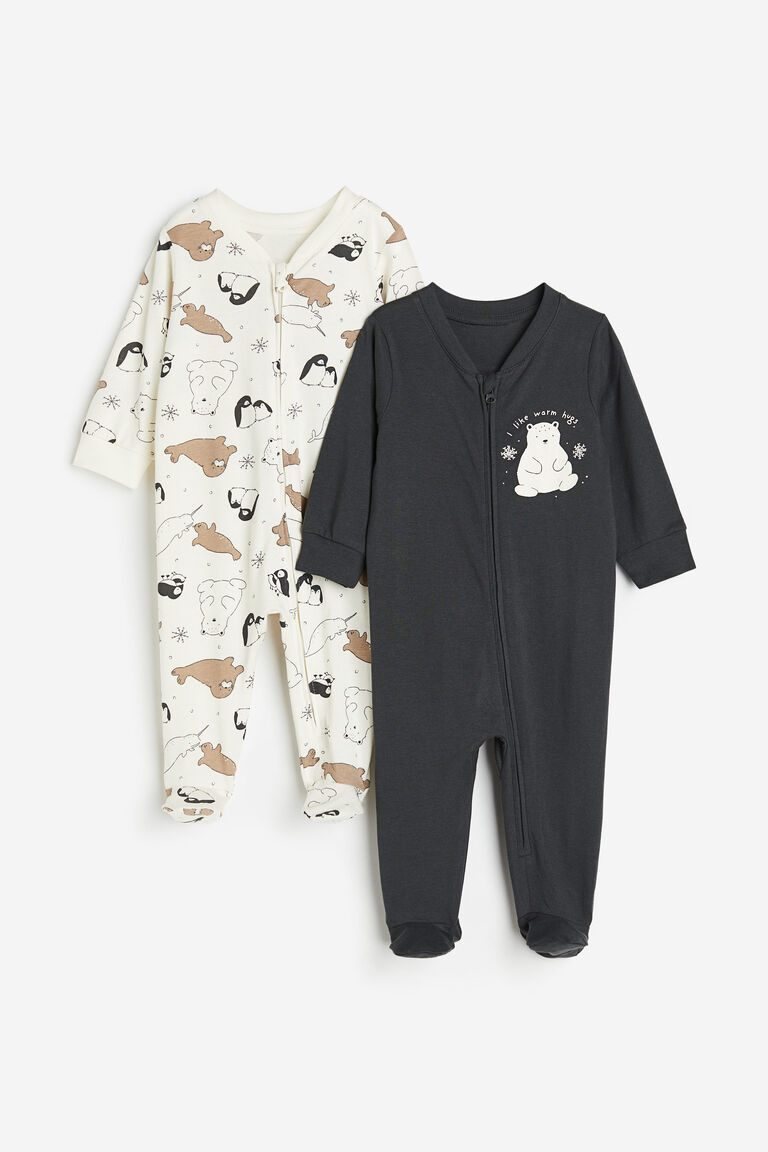 2-pack zip-up sleepsuits