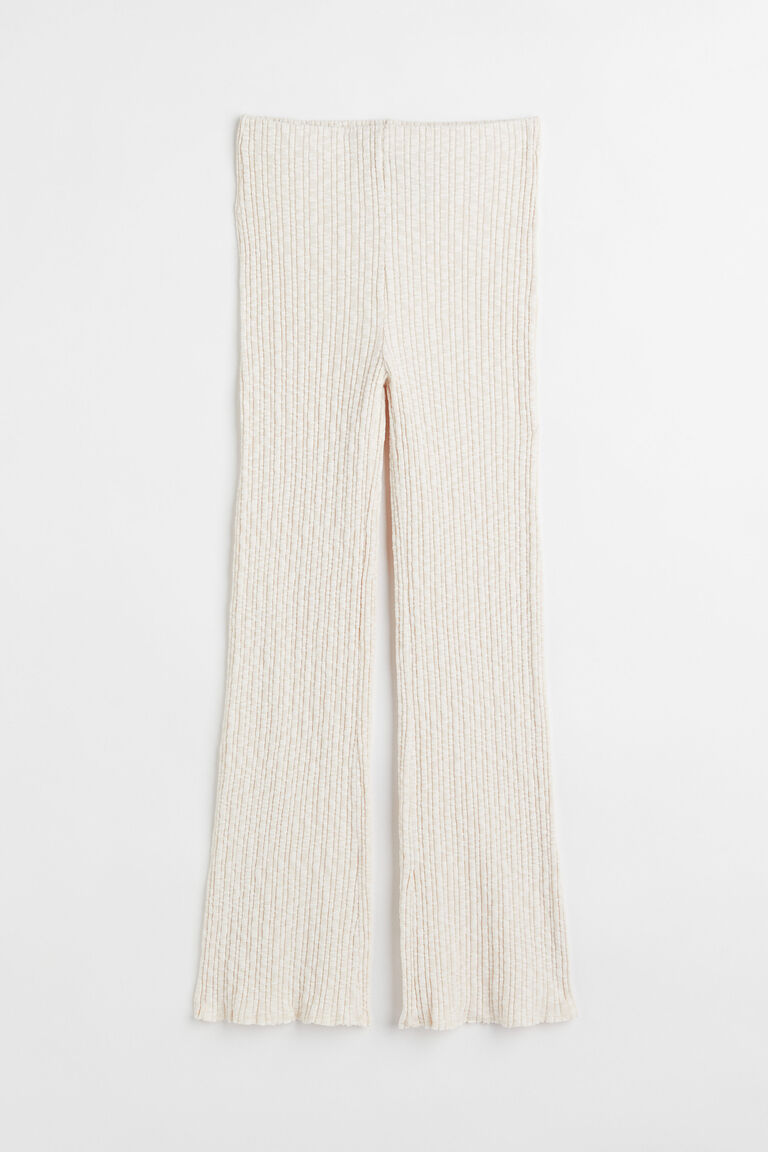 Rib-knit trousers