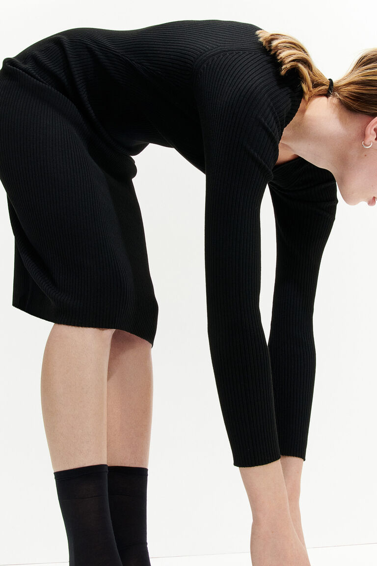 Rib-knit bodycon dress