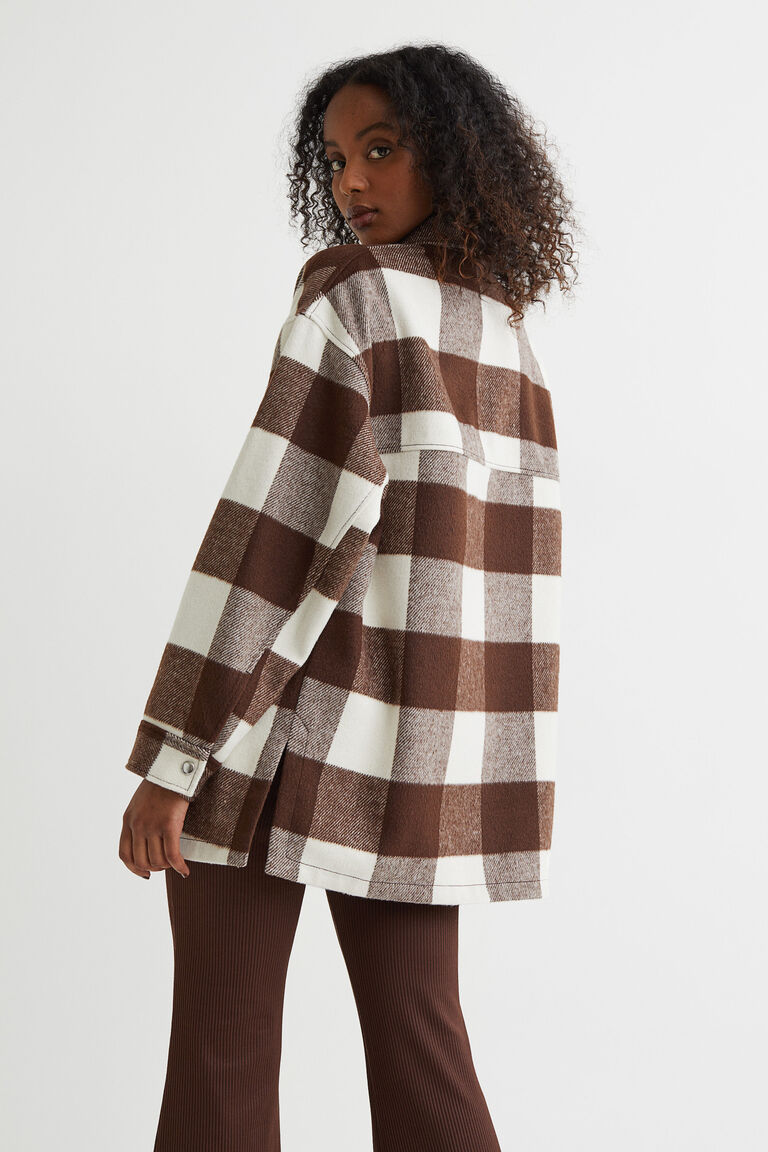 Brushed twill shacket