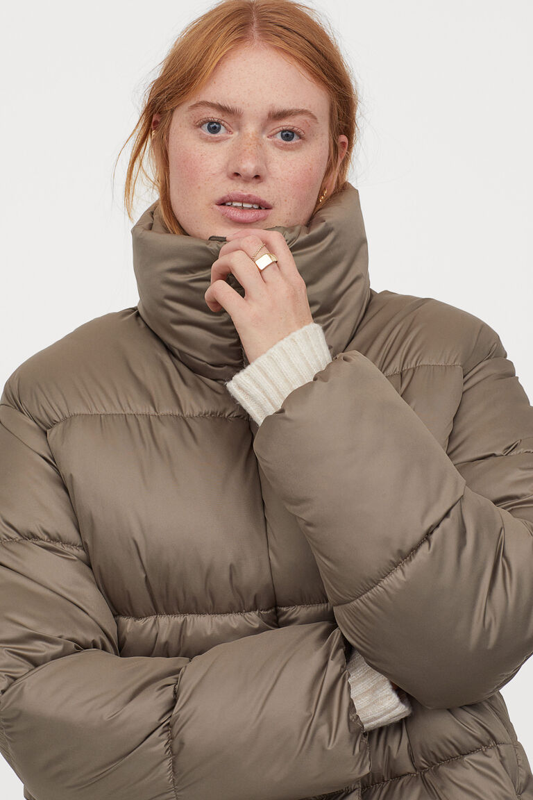 Stand-up collar puffer jacket