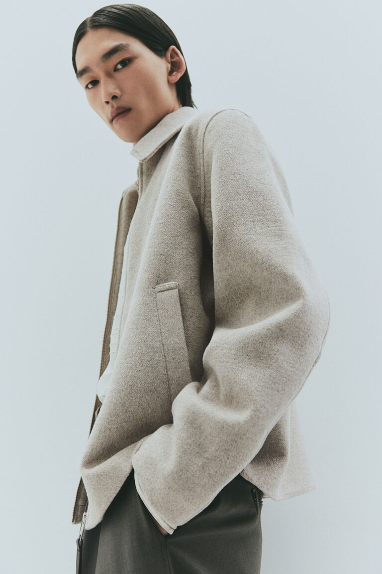 Regular Fit Wool-blend shacket