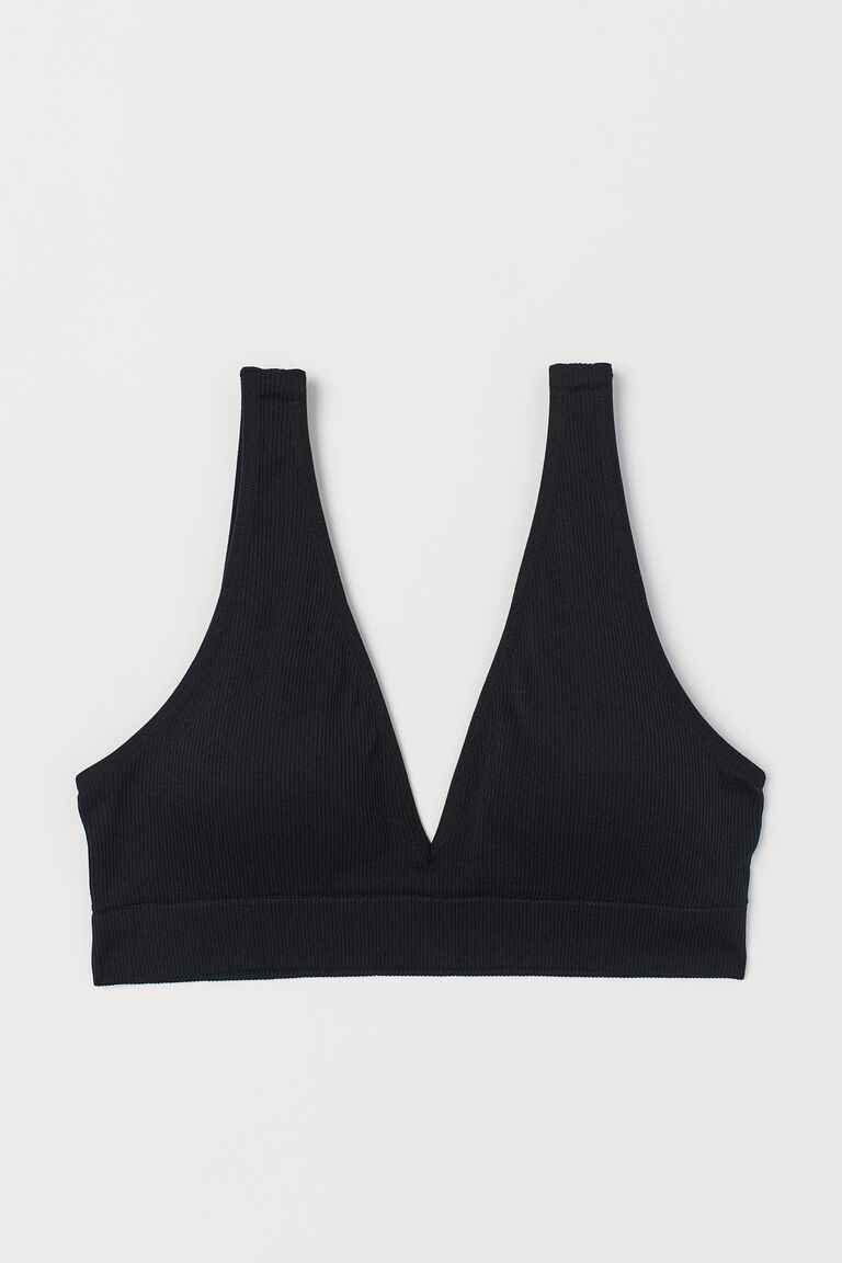 Seamless ribbed bra