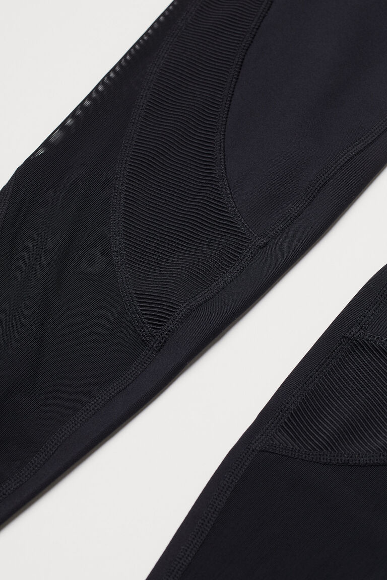 Mesh-inset tights High Waist