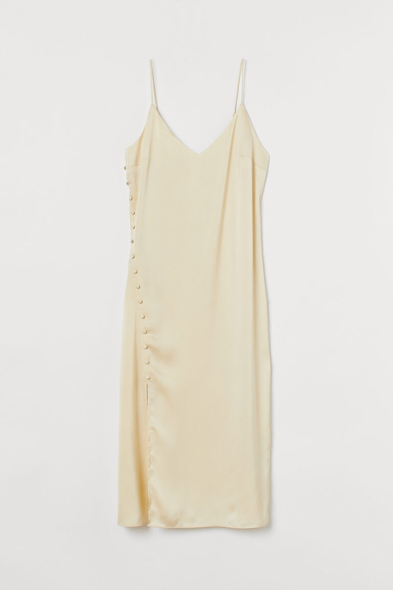 Button-detail slip dress