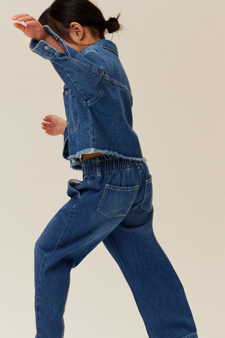 Wide Leg paper bag jeans