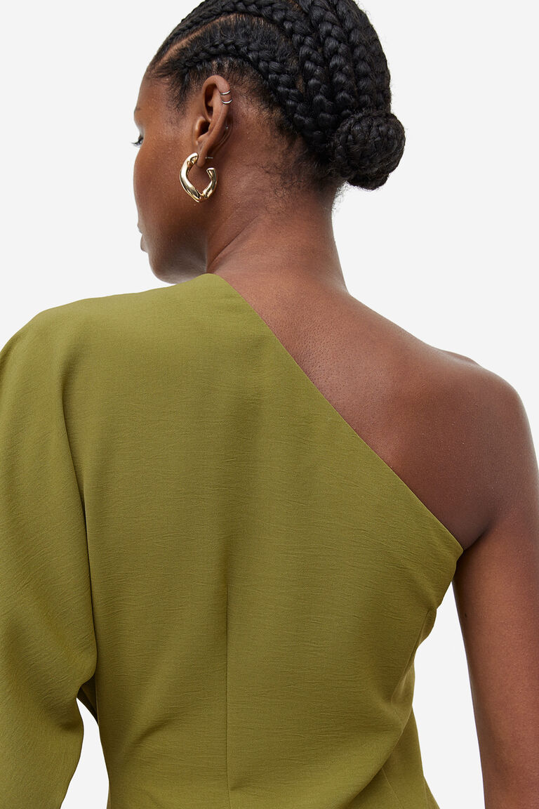 Draped one-shoulder dress