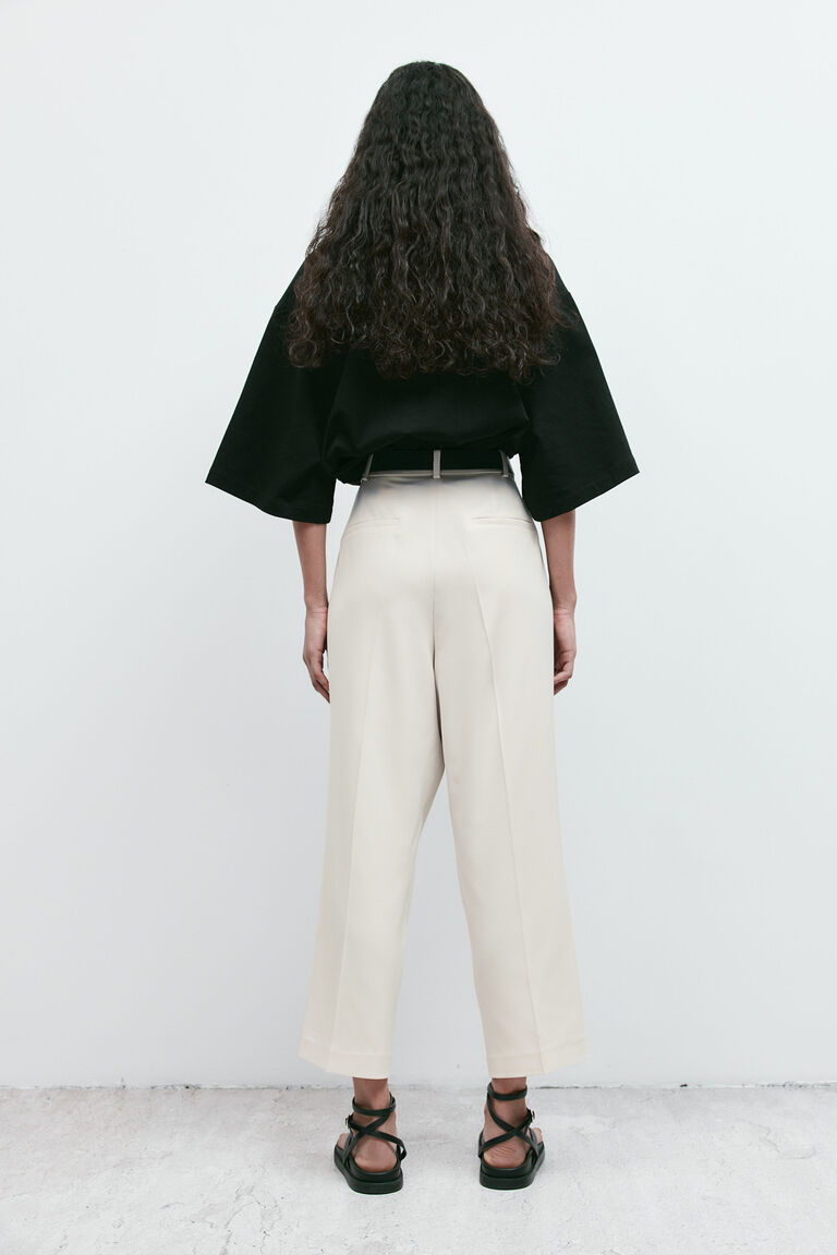 Wide crease-leg trousers