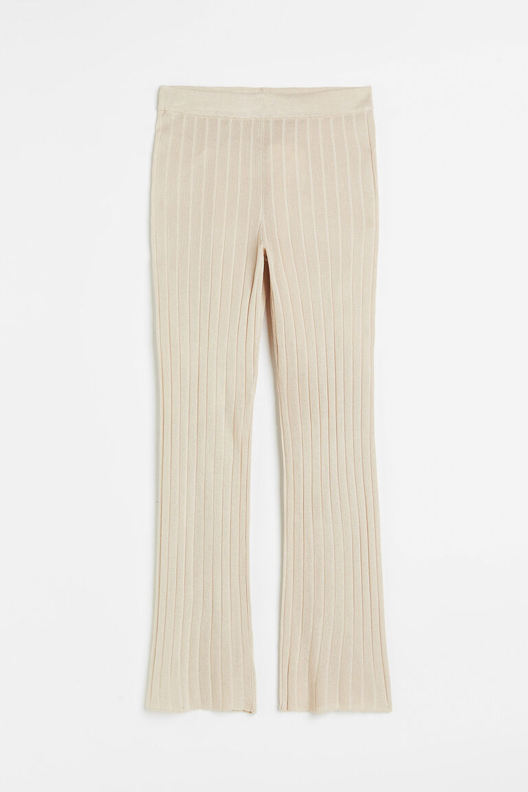 Rib-knit trousers