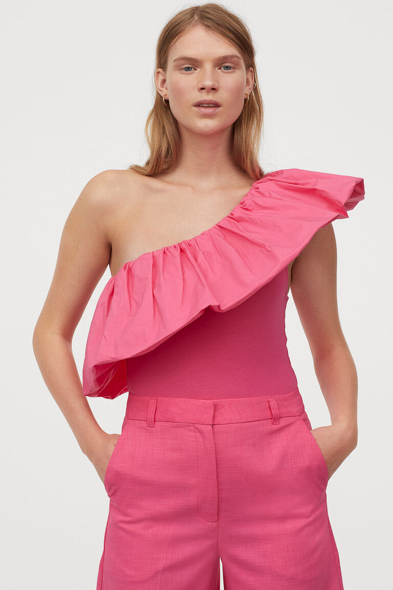 Flounced one-shoulder body