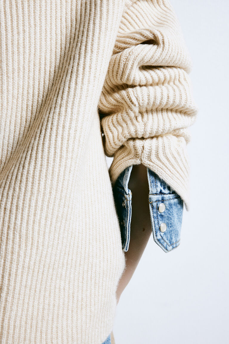 Rib Knit Turtleneck Jumper