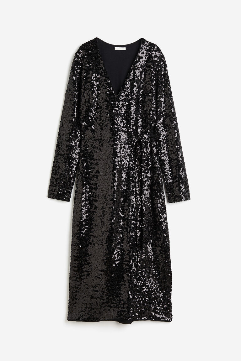 Sequined wrap dress