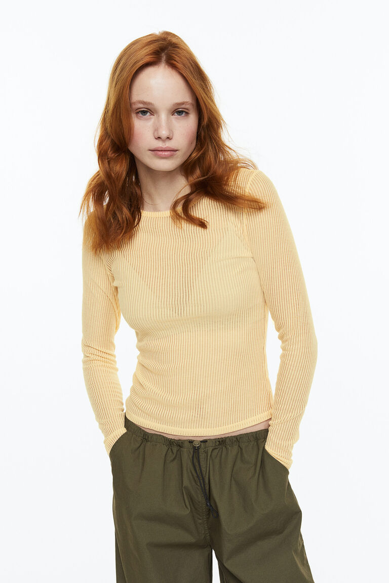 Sheer Ribbed Top