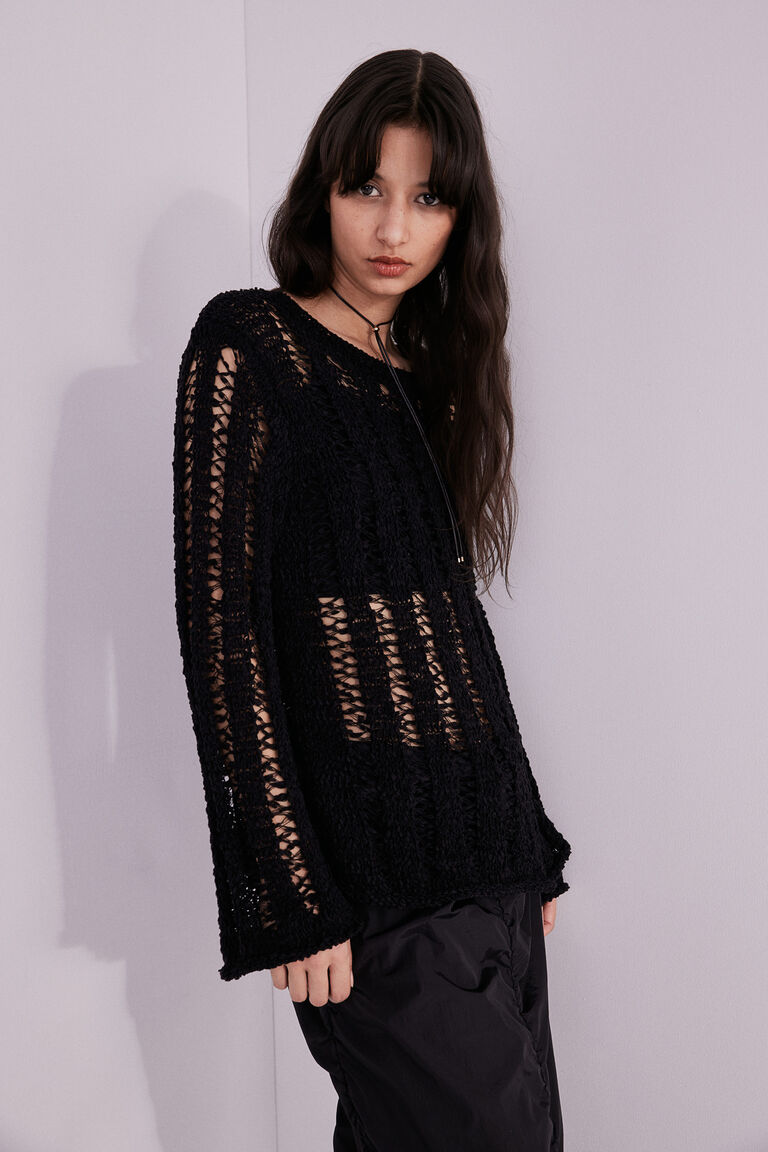 Ladder-stitch-look jumper