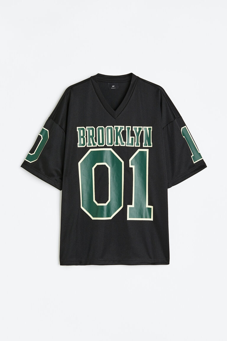 Oversized Fit Printed mesh T-shirt