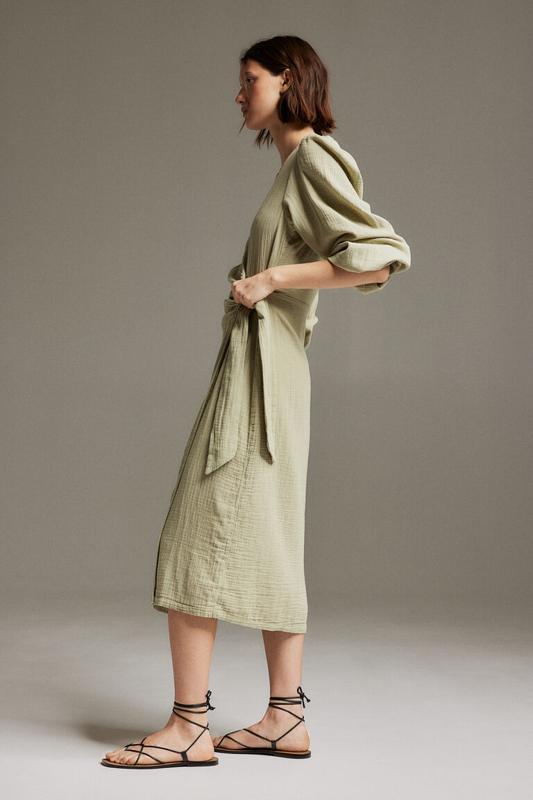 Muslin wrap dress
