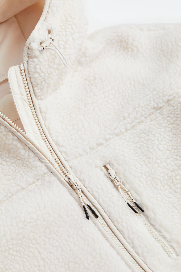 Hooded teddy jacket