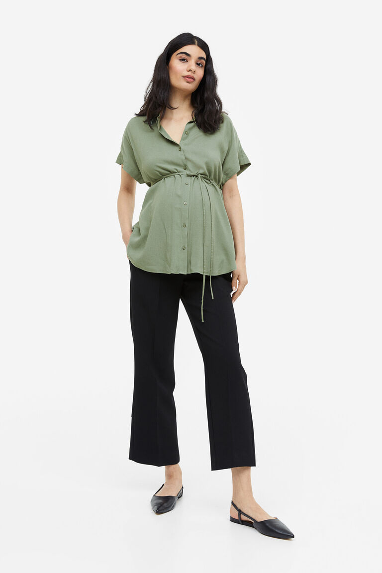 MAMA Tie-belt blouse