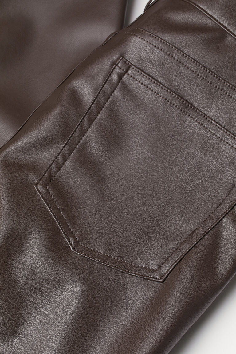 Imitation leather trousers