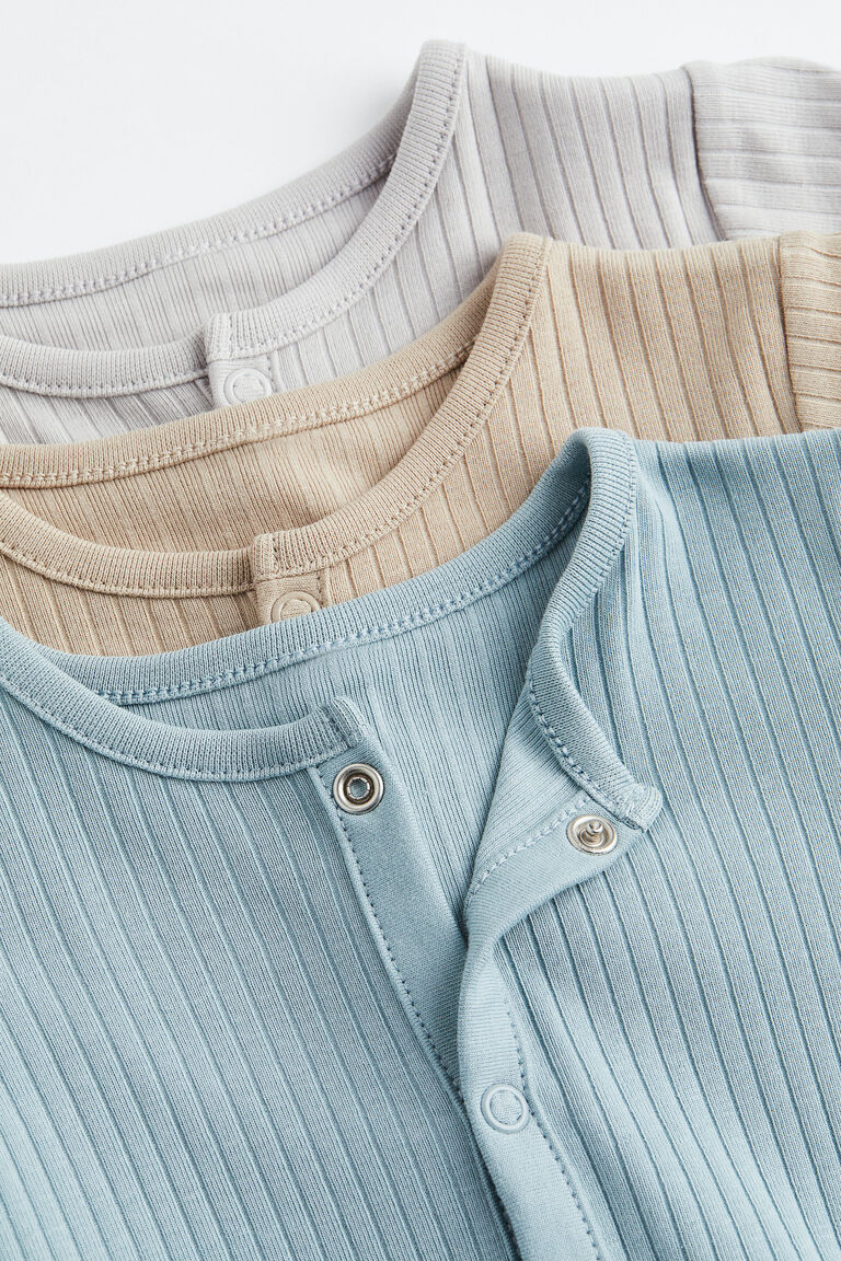3-pack ribbed cotton pyjamas