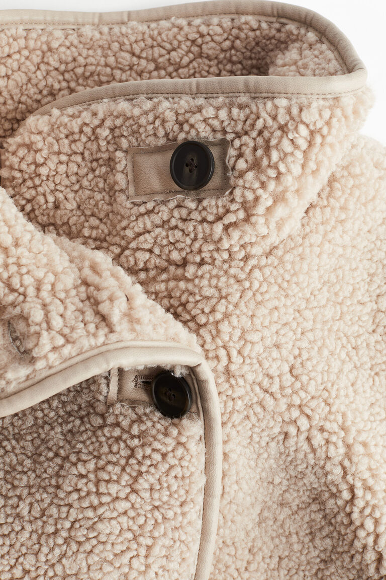 Loose-fit teddy jacket