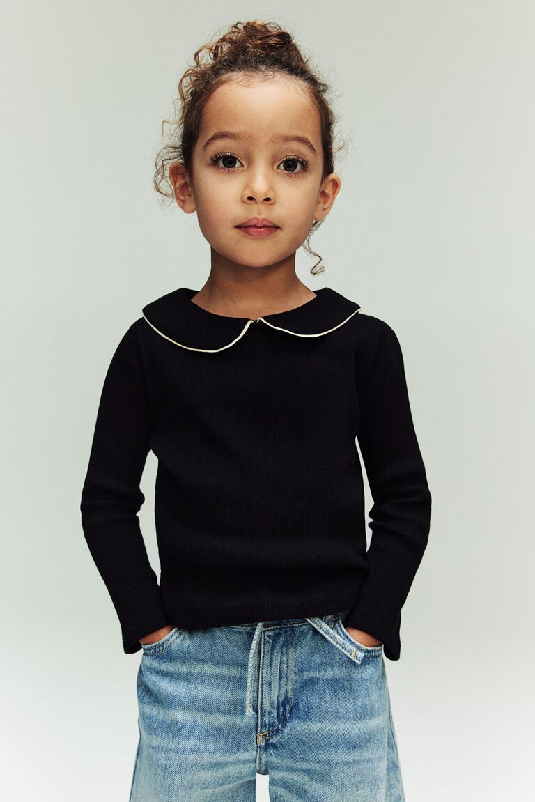Collared jersey top
