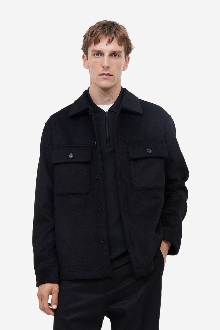 Regular Fit Wool-blend overshirt