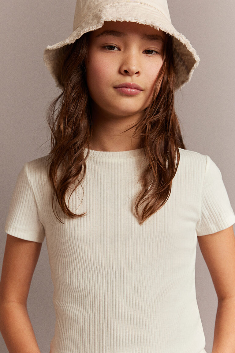 Ribbed cotton jersey top