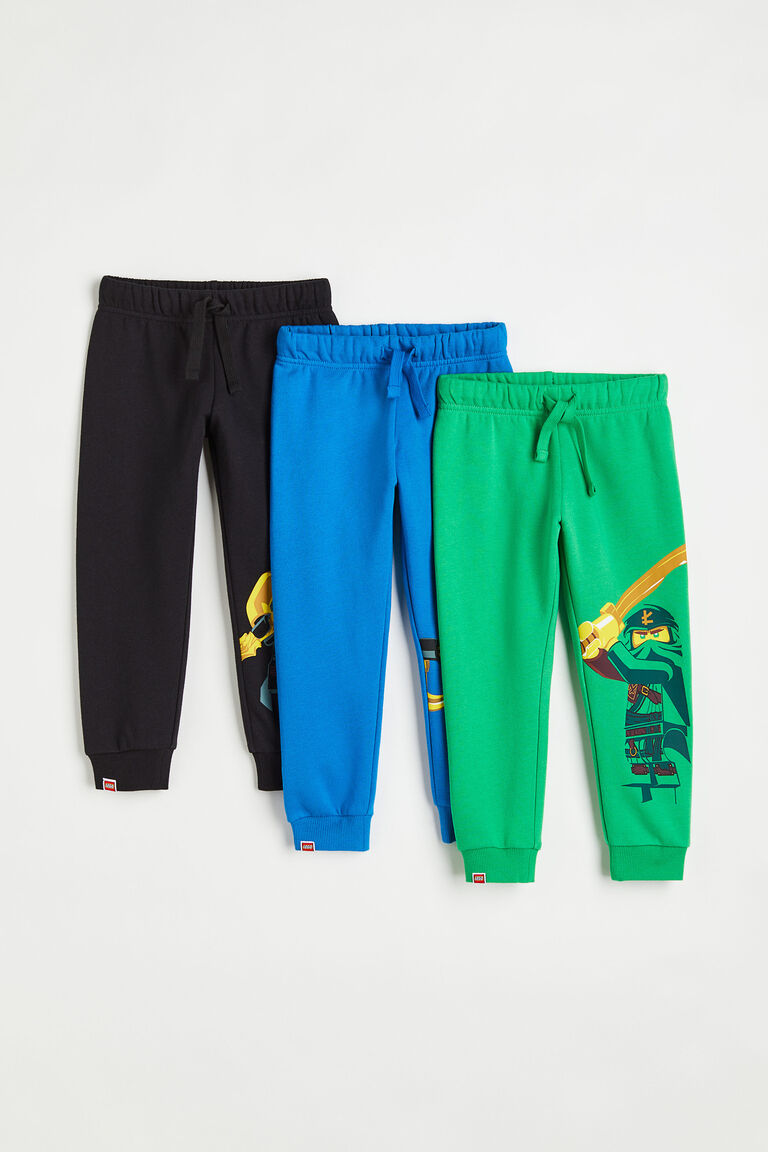 3-pack printed joggers